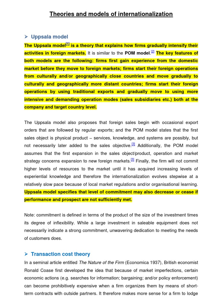 Theories of Internationalization Models | PDF | Internationalization ...
