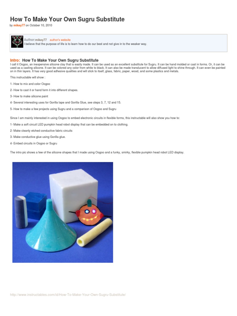 How To Make Your Own Sugru Substitute | PDF | Adhesive | Printed ...