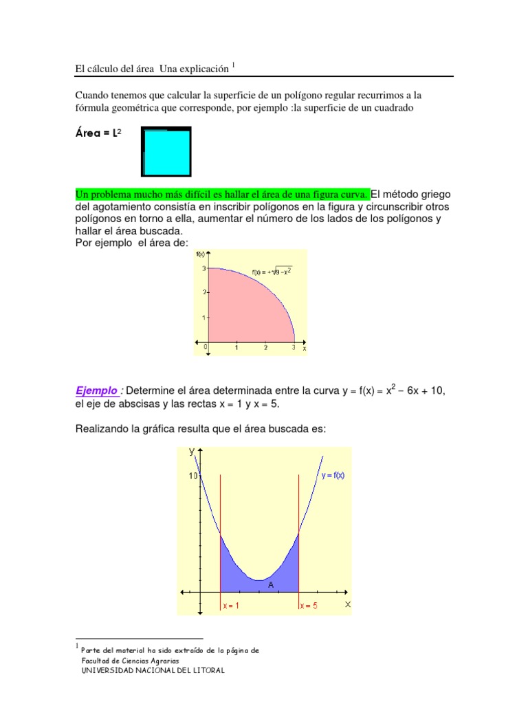 El Cálculo de Área, Una Explicación | PDF | Integral | Curva