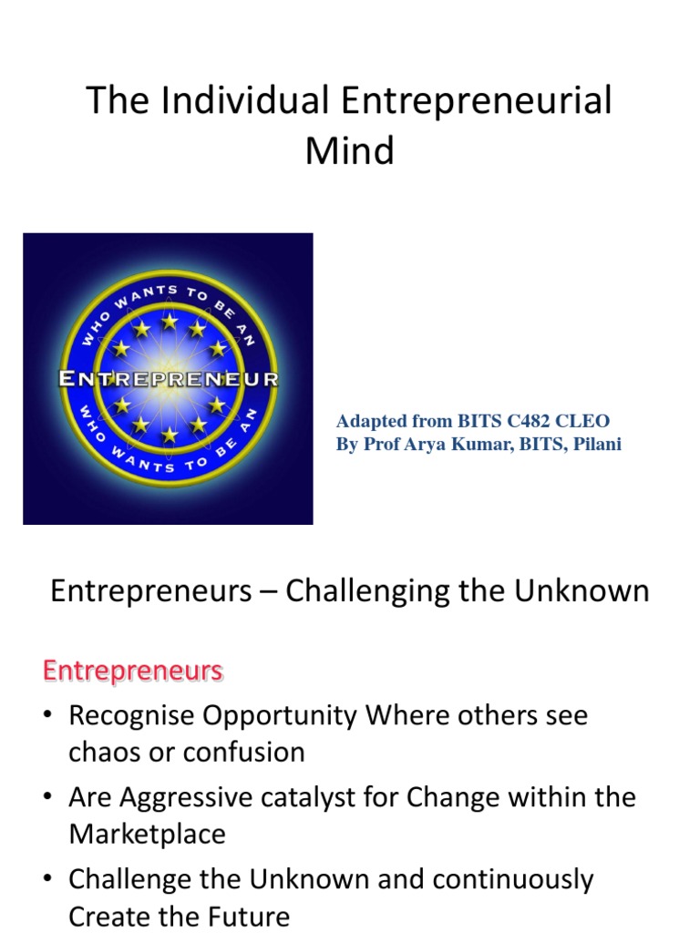 The Entrepreneurial mind | Entrepreneurship | Tech Start Ups
