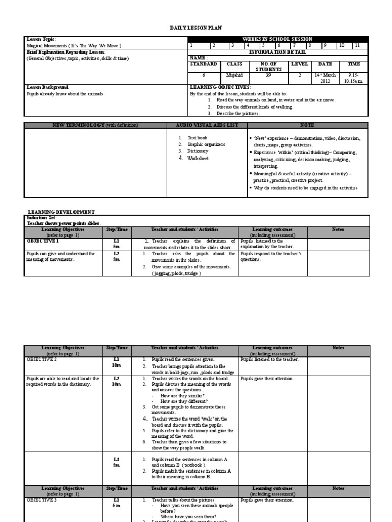 Lesson Plan 1 (EDU 503) | PDF | Lesson Plan | Learning