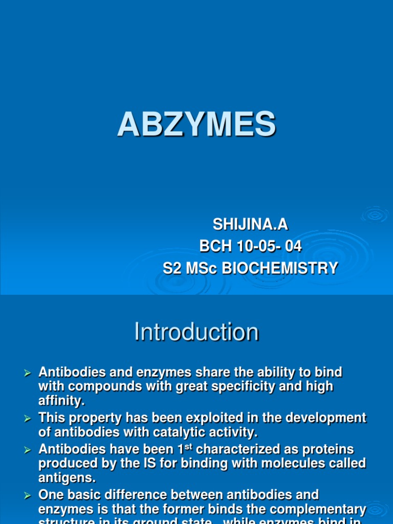 abzymes ppt | Antibody | Enzyme