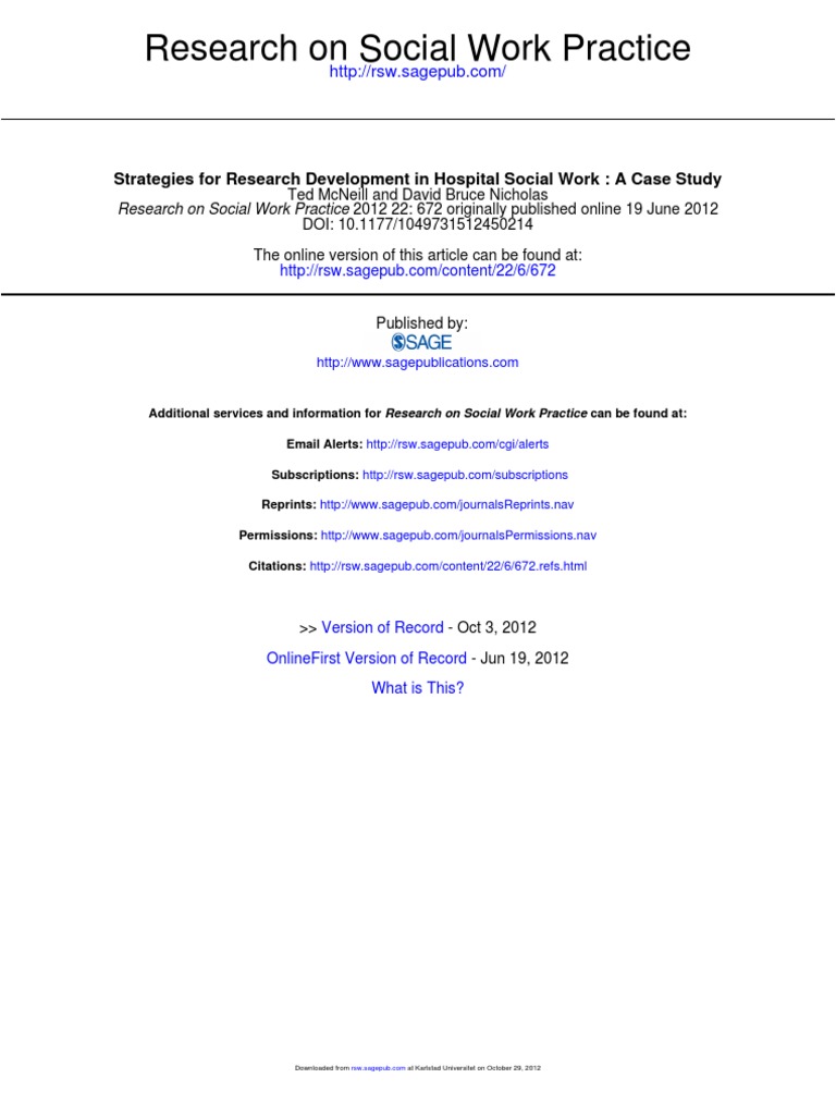 Research On Social Work Practice | PDF | Social Work | Leadership