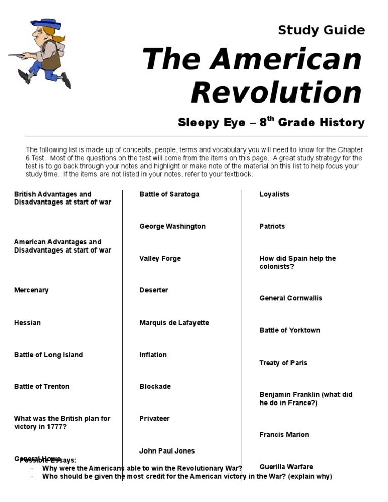 8th Grade American Revolution Study Guide | PDF