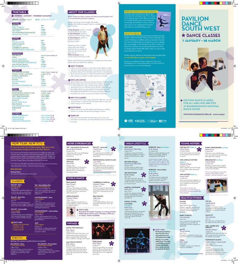 PD DL 8pp Classes 2013 Print Ready | PDF | Dances | Leisure