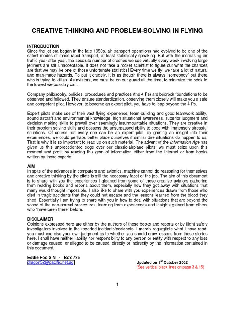 Creative Problem Solving for Damaged Aircraft | PDF | Stall (Fluid ...