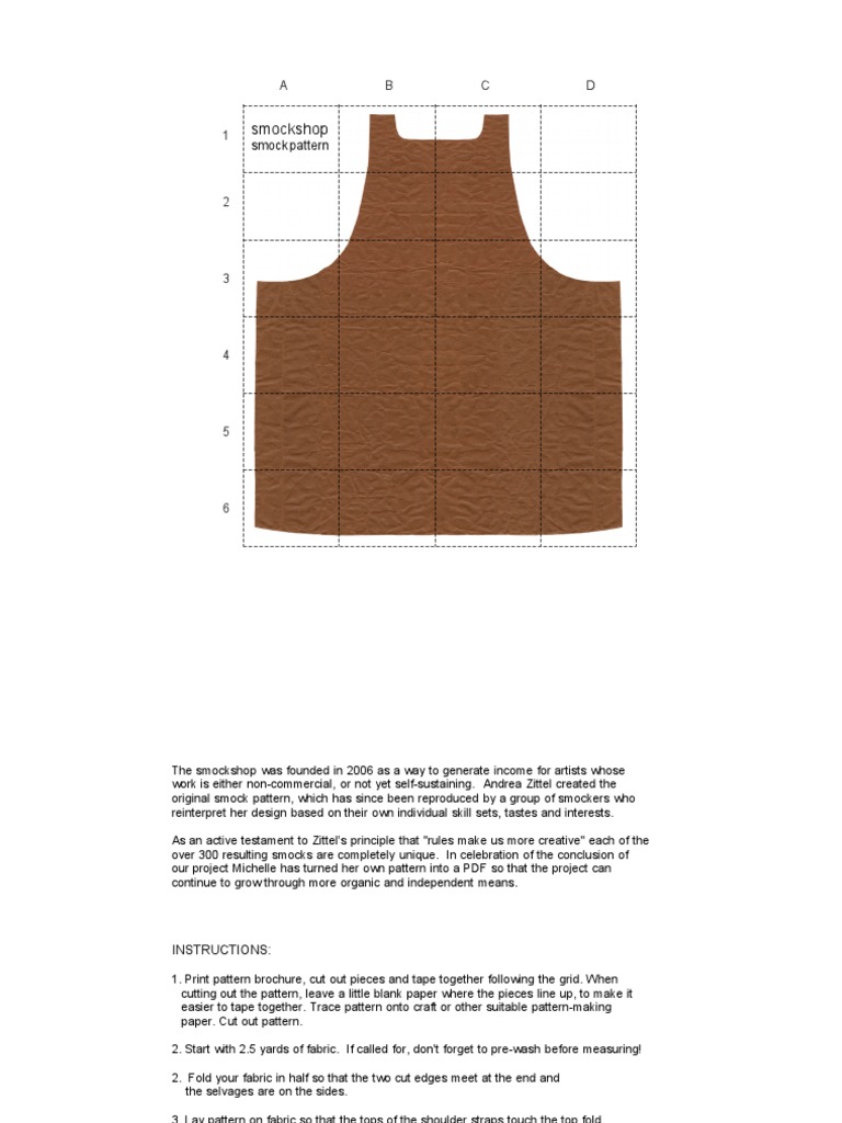 Smock Pattern | PDF | Sewing | Handicrafts