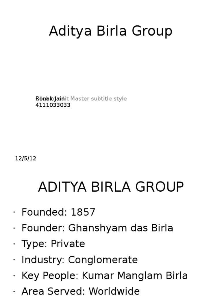 Aditya Birla Group | PDF | Industries | Business
