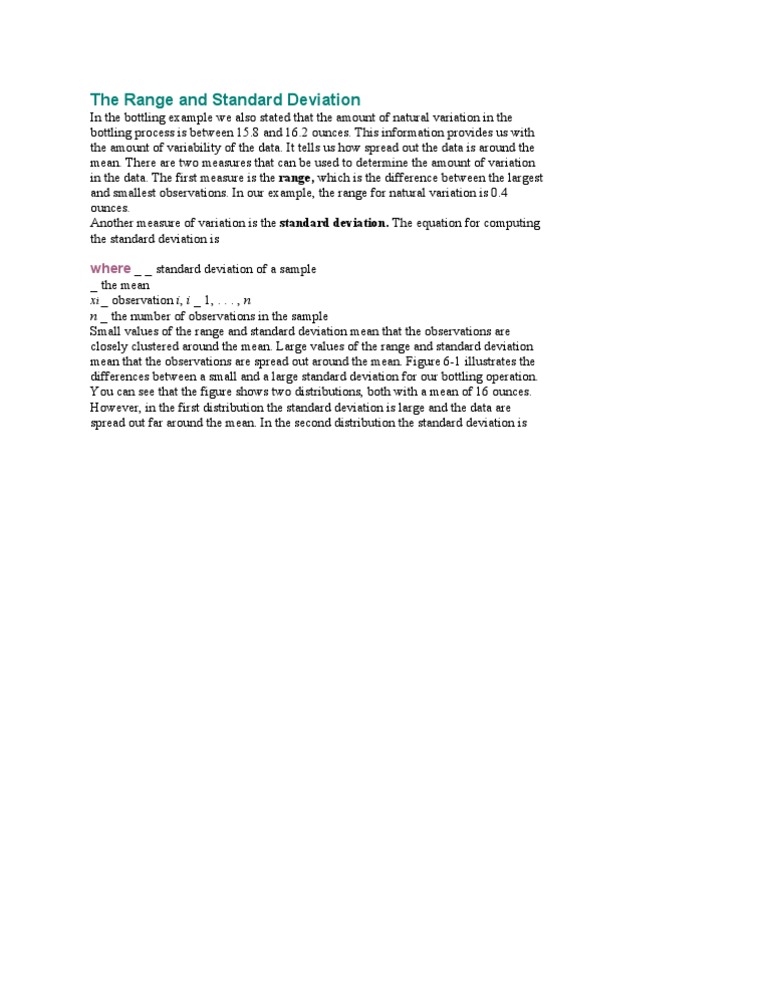 The Range and Standard Deviation | PDF