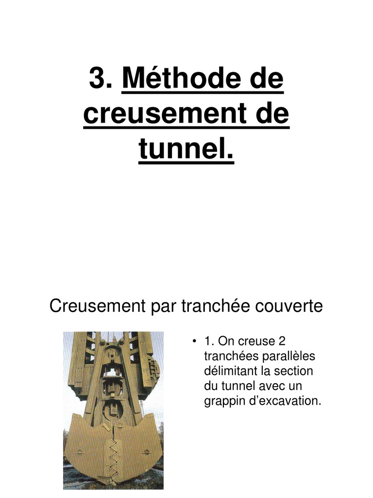 Méthodes de Creusement de Tunnel | PDF | Tunnel | Forage