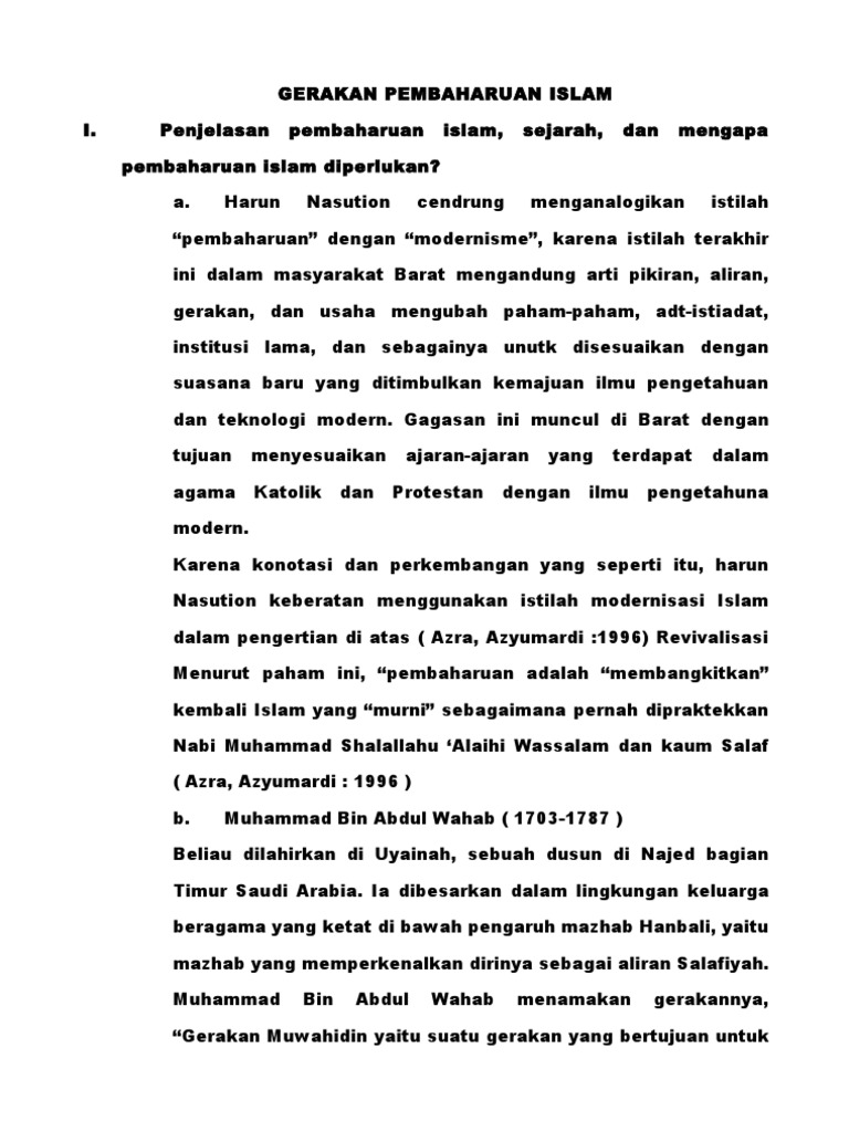 Gerakan Pembaharuan Islam | PDF