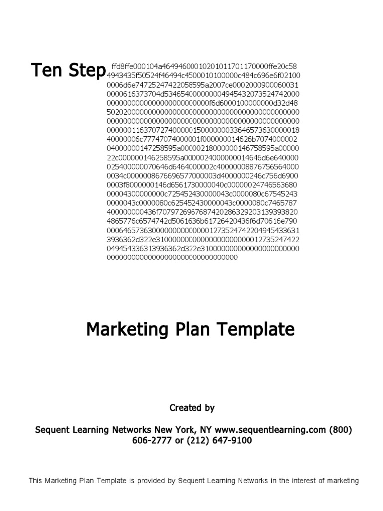 Ten-Step Marketing Plan Template | PDF | Strategic Management | Swot ...