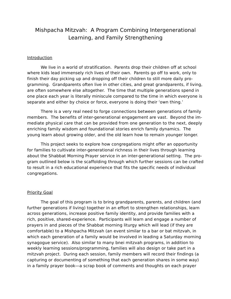 Intergenerational | PDF | Jewish Prayer | Prayer