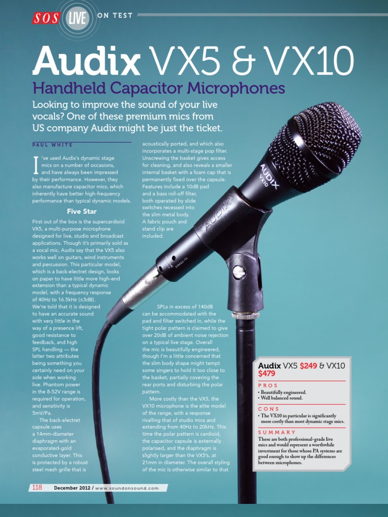 Review For VX5 and VX10 | PDF | Microphone | Sound Technology