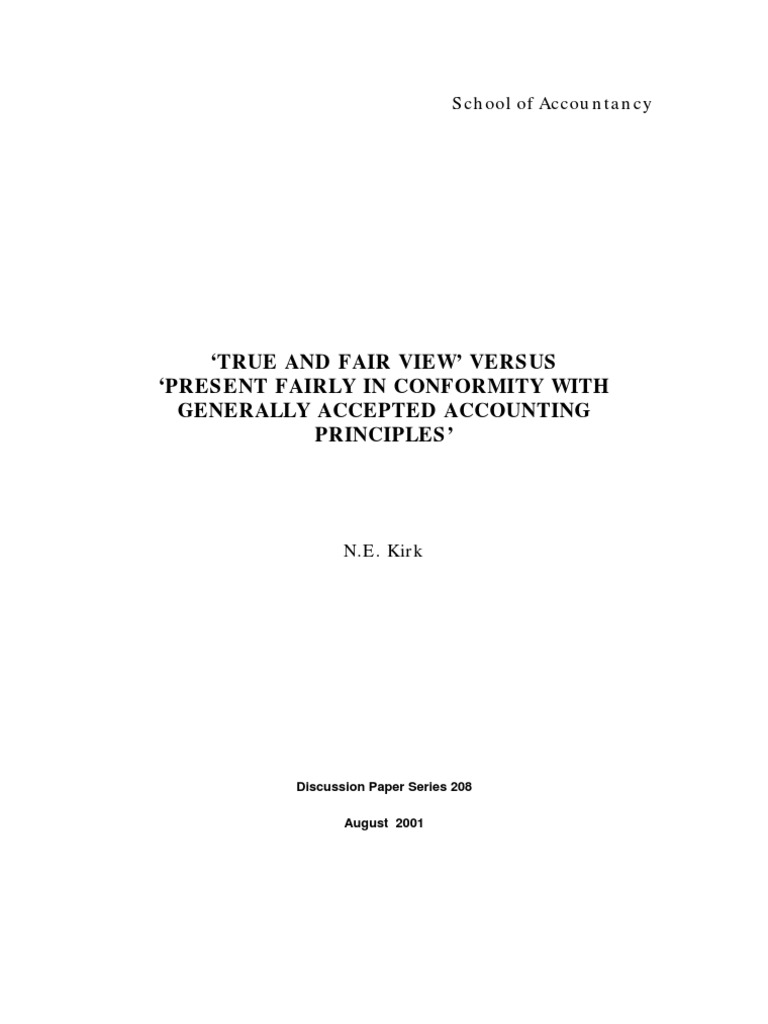 True and Fair View | Financial Statement | Audit