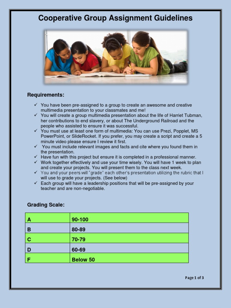 Cooperative Group Assignment Guidelines | PDF | Multimedia | Computing