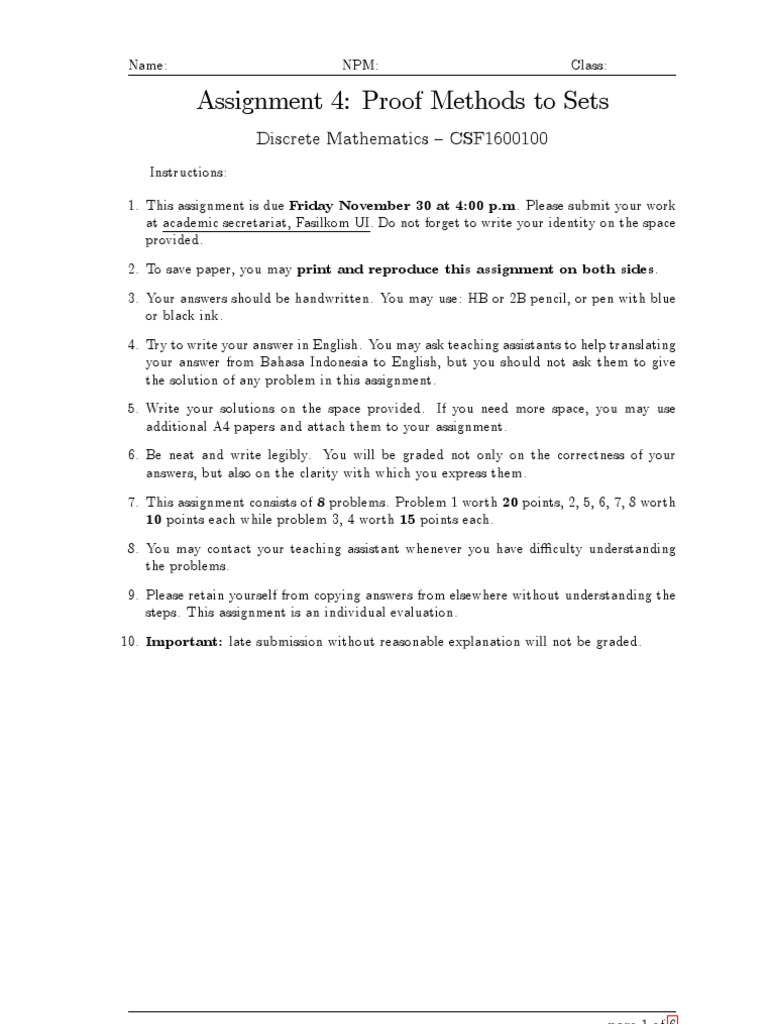 ASSIGNMENT4-Prove Method To Set | PDF | Function (Mathematics) | Discrete Mathematics