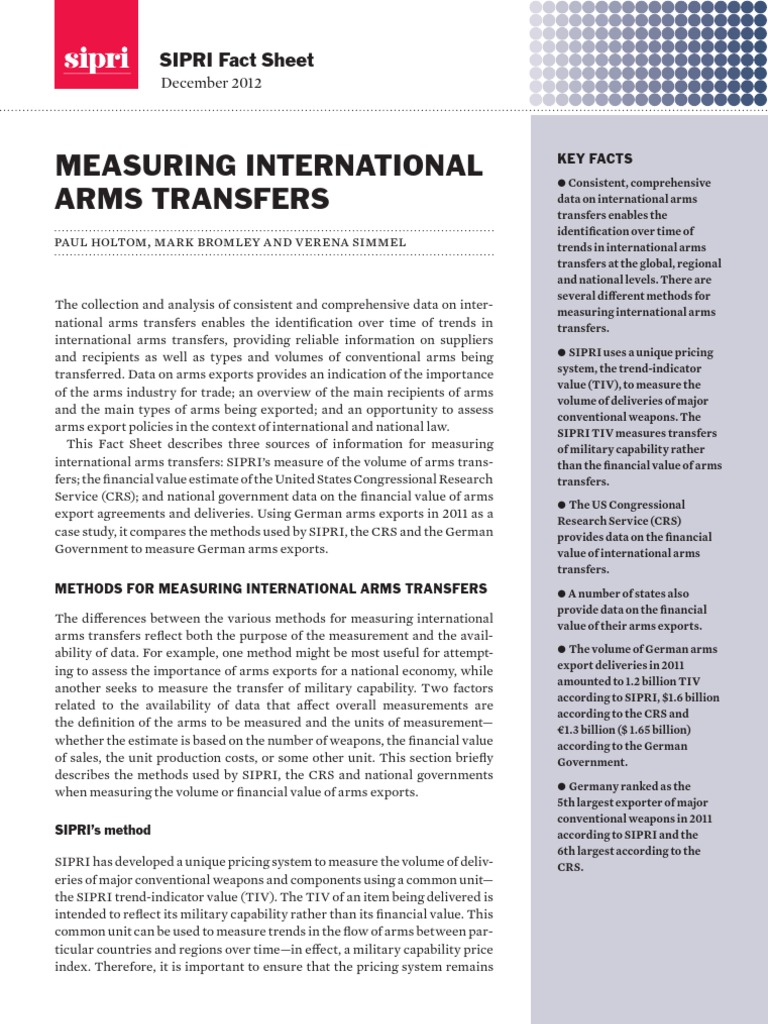 Measuring International Arms Transfers | PDF | Arms Industry ...