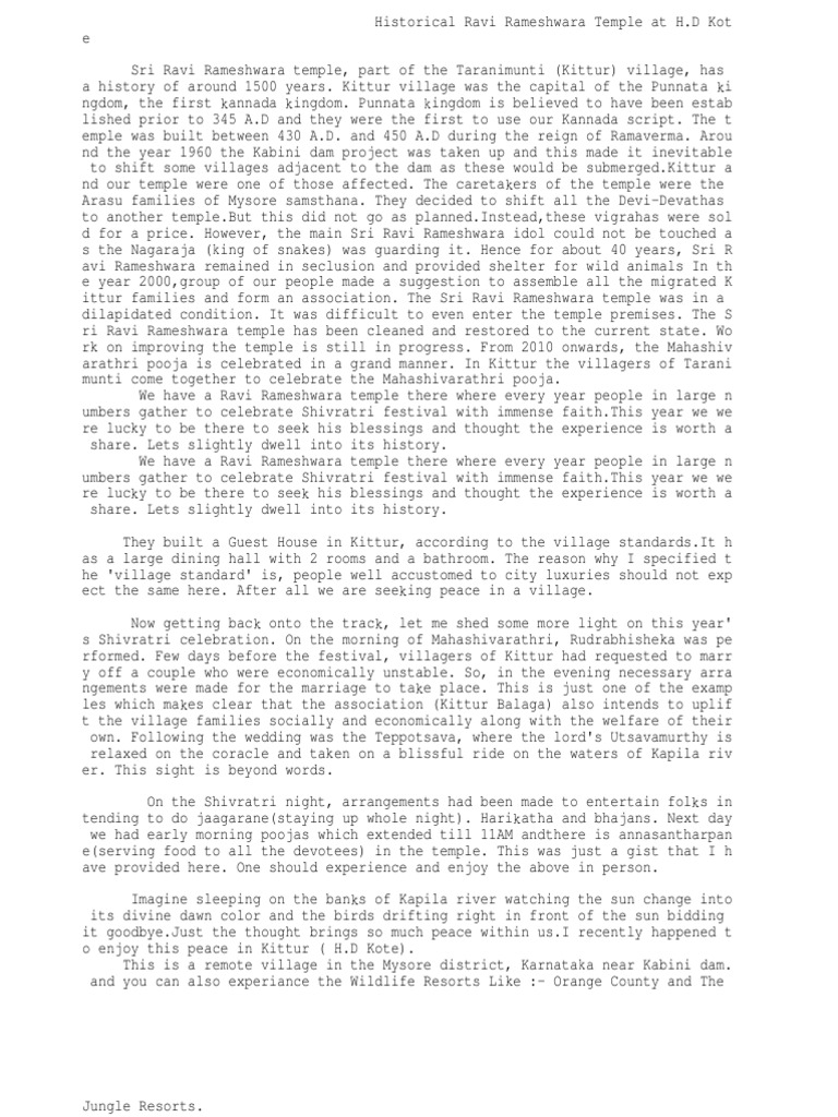 Ravi Rameshwara Temple | PDF | Indian Religions | Hindu Behaviour And ...