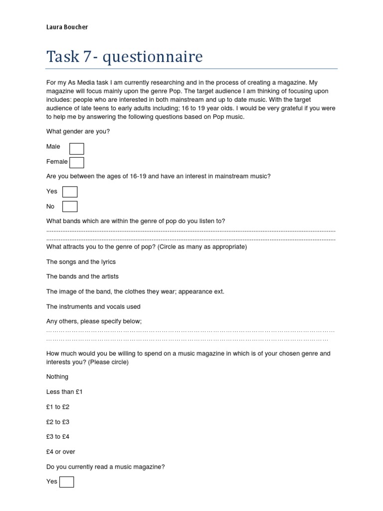 Task 7 | PDF | Entertainment (General) | Leisure
