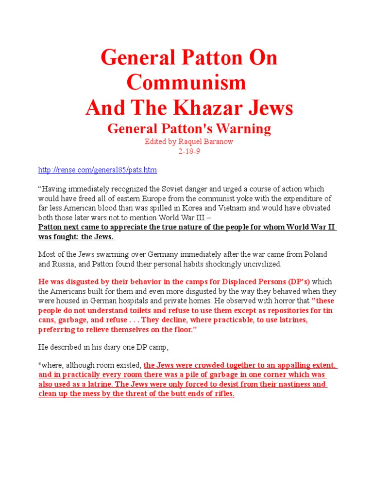 General Patton On Communism and The Khazar Jews General Patton's ...