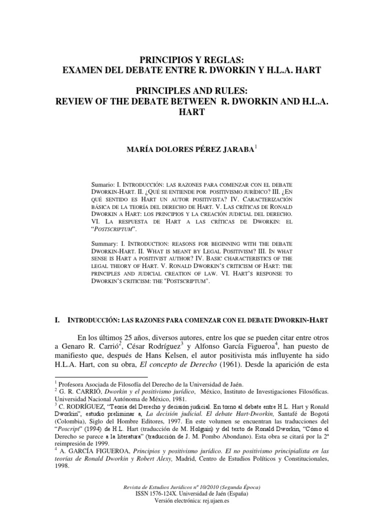Debate Dworkin-Hart en Positivismo Jurídico | PDF | Legislación | Moralidad