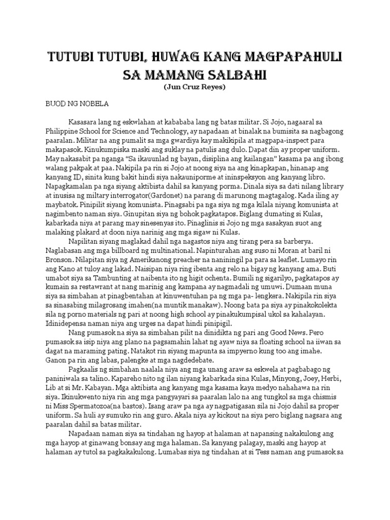 Tutubi Tutubi Ni Jun Cruz Reyes | PDF