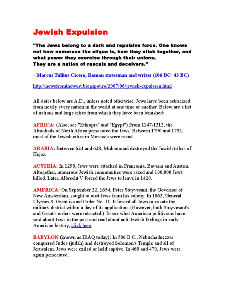 Jewish Expulsion | PDF | Jews | Pogrom