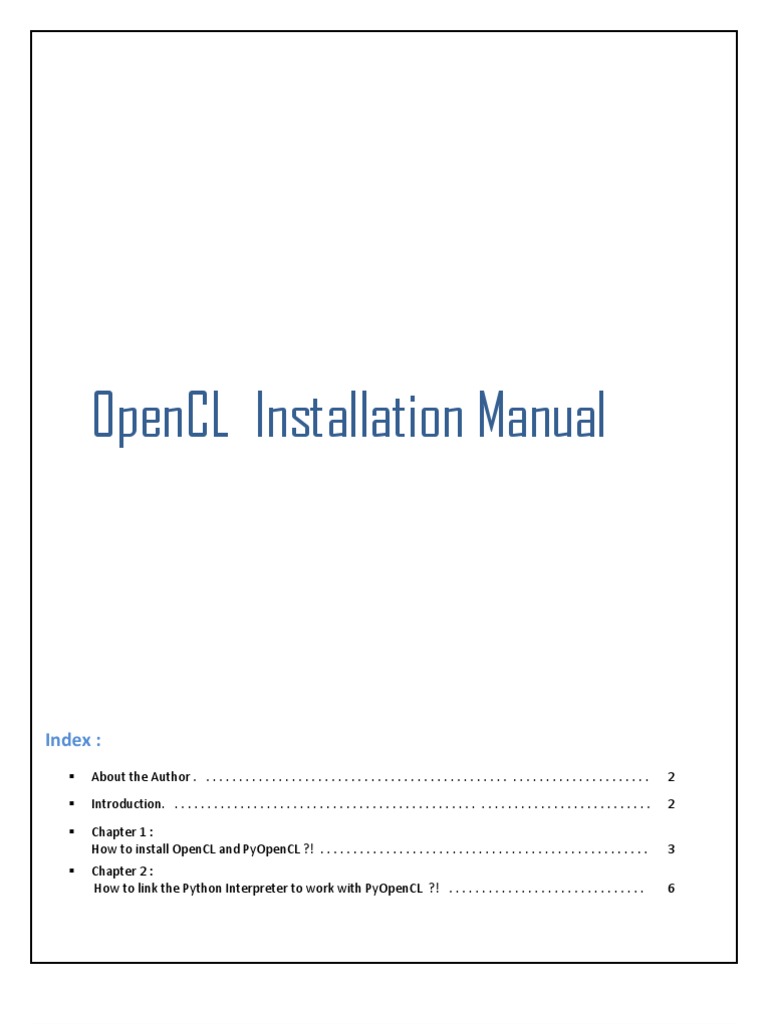 OpenCL and PyOpenCL Installation Manual | PDF | Graphics Processing Unit | Areas Of Computer Science