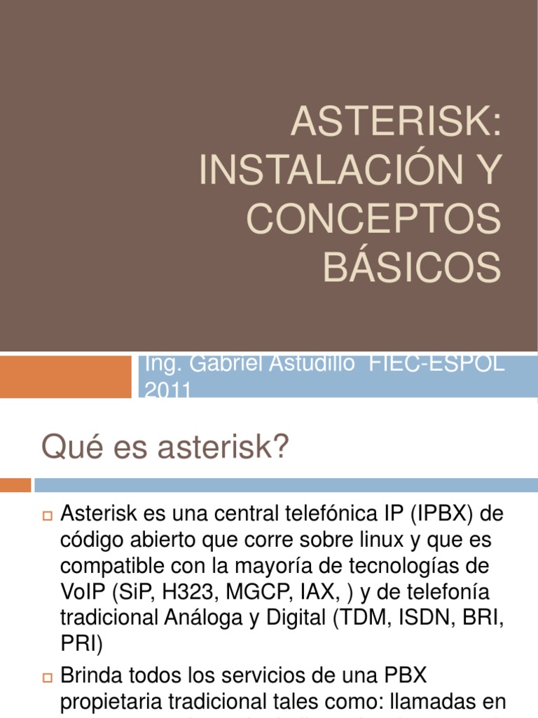 Instalación y Configuración de Asterisk | PDF | Electrónica | Software
