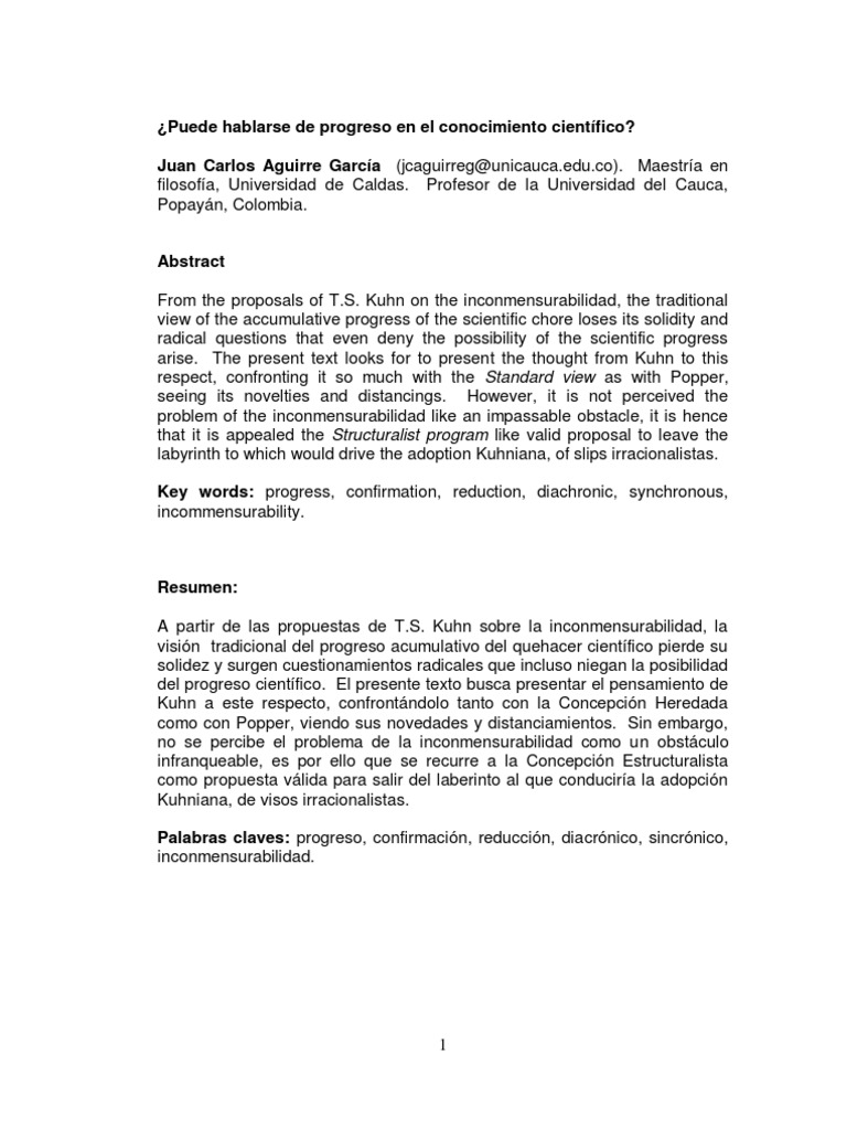 ¿Podemos Hablar de Progreso Científico? | PDF | Teoría | Science