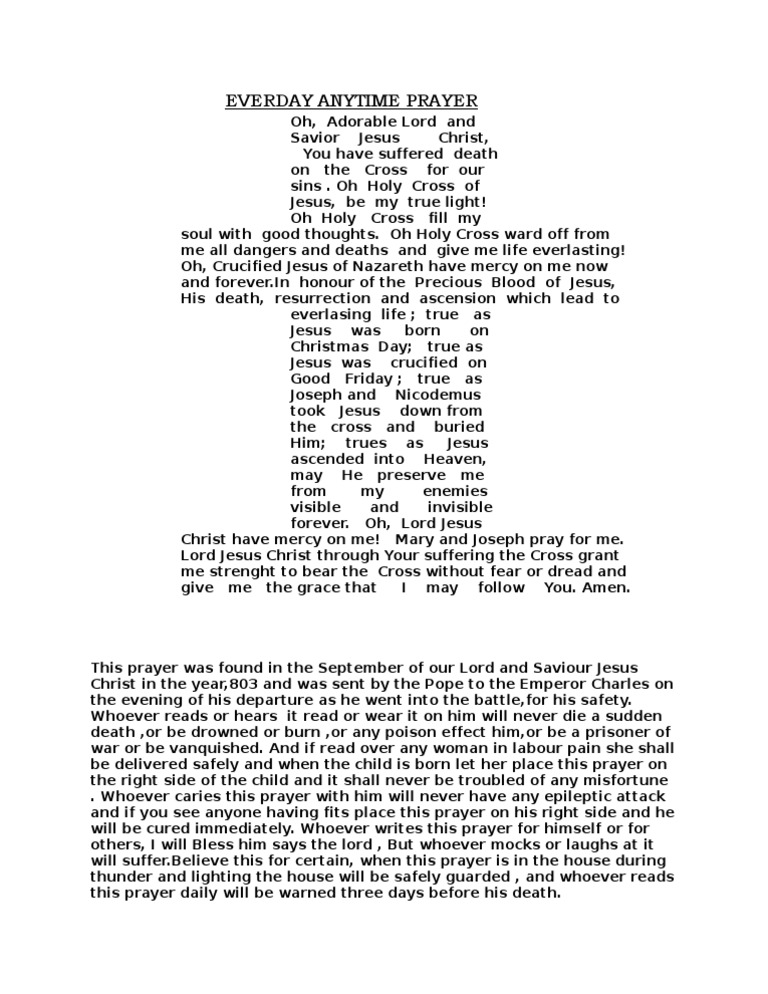 Jesus Cross Prayer | PDF | Crucifixion | Jesus