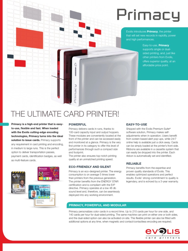 Evolis Primacy ID Card Printer | PDF
