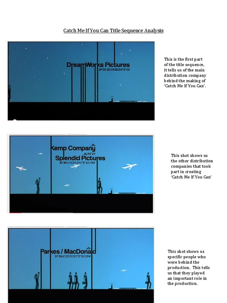 Catch Me If You Can Title Sequence Analysis | PDF