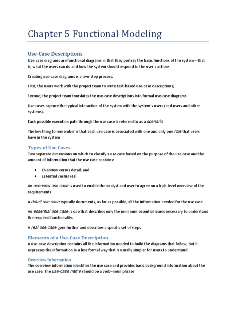 Chapter 5 Functional Modeling | PDF | Use Case | Scientific Modeling
