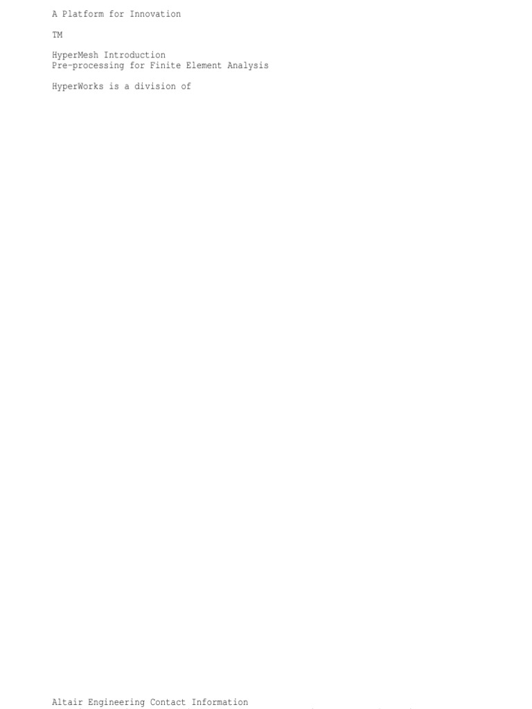 Hypermesh Basics | PDF | Finite Element Method | System Software