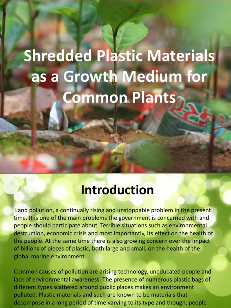 Shredded Plastic Materials As A Growth Medium For | PDF | Plastic ...