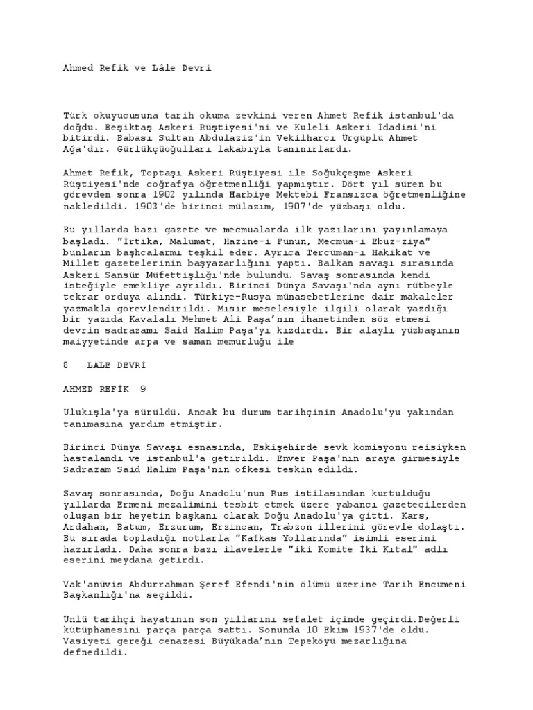Ahmed Refik-Lale Devri PDF | PDF