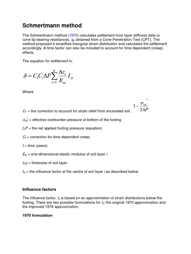 Schmertmann Method | PDF | Deformation (Mechanics) | Creep (Deformation)