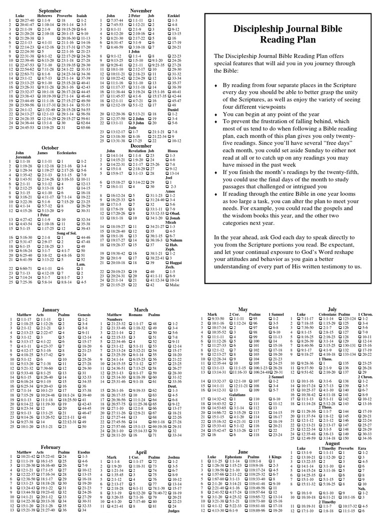 Discipleship Journal Bible Reading Plan | PDF | Religious Texts | Bible