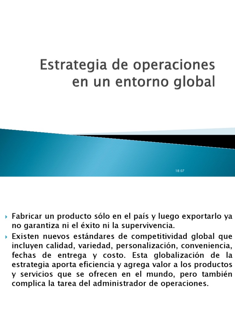Estrategia de Operaciones en Un Entorno Global | PDF | Planificación | Toma de decisiones