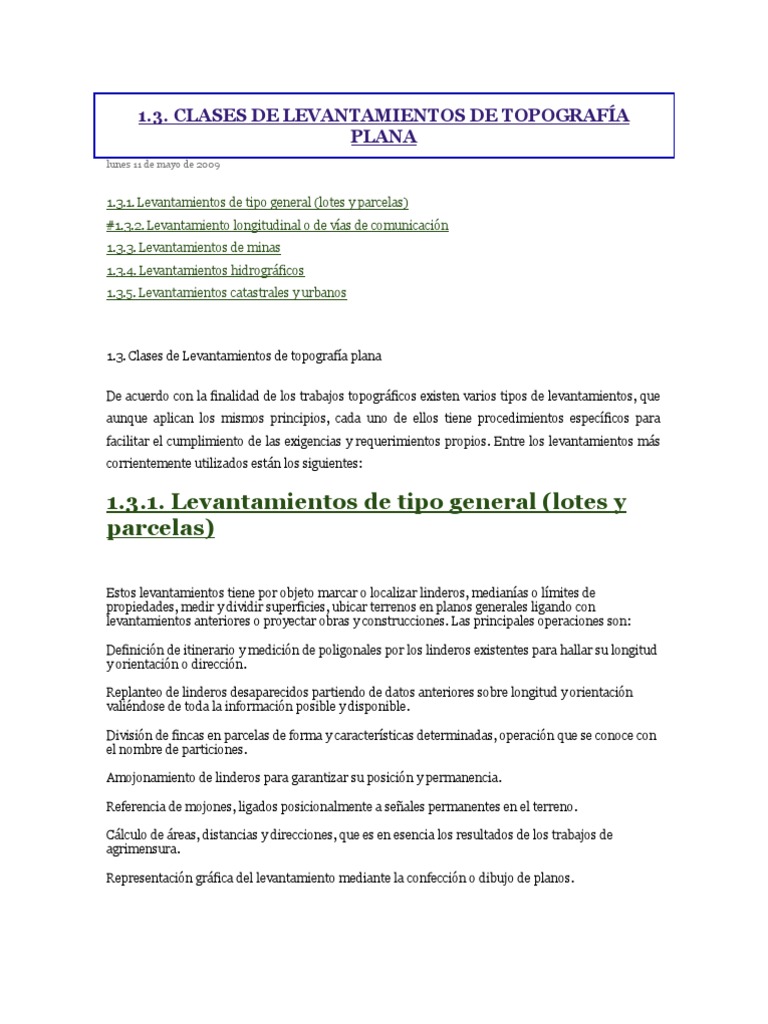 Tipos de Levantamientos Topográficos | PDF | Tecnología