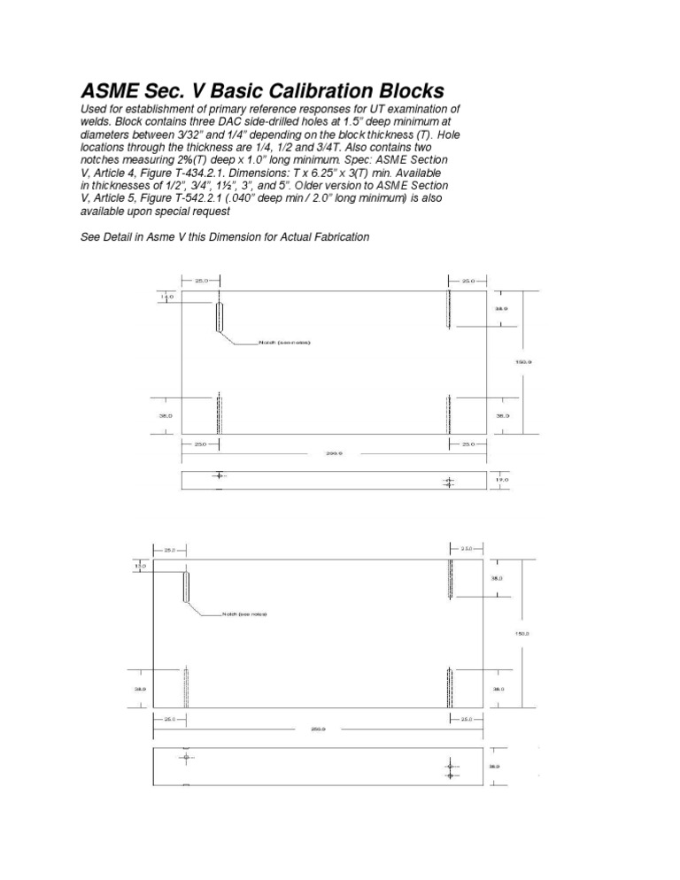 ASME Sec V Calibration Block | PDF | Industrial Processes | Mechanical ...