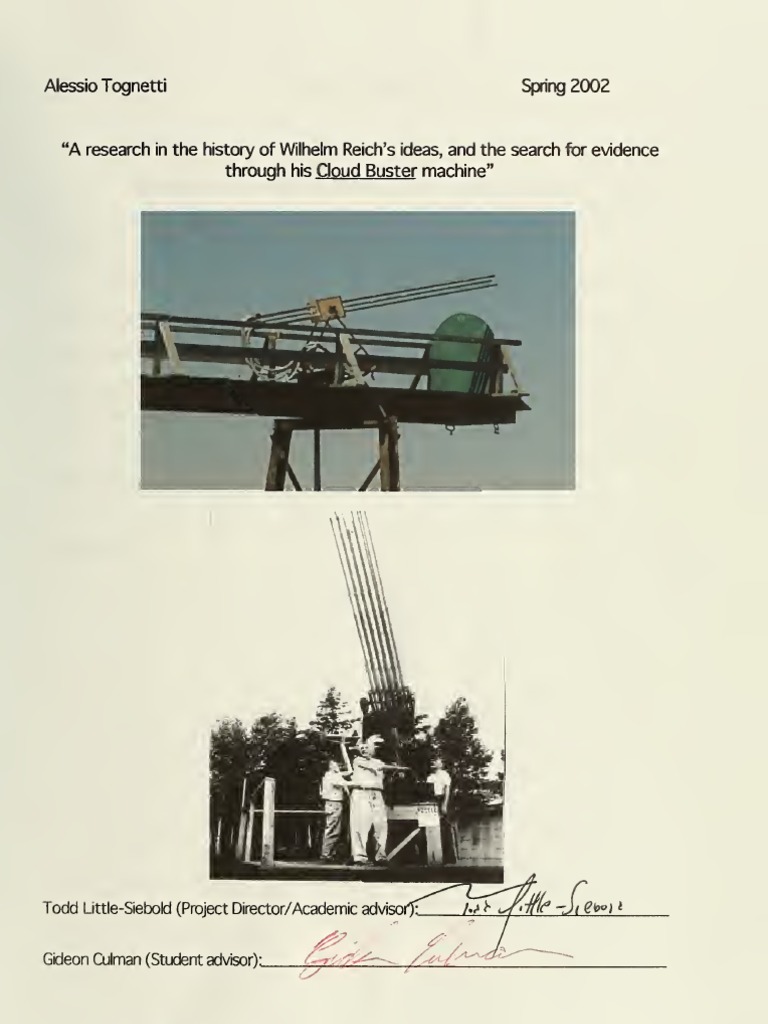 Wilhelm Reich's Cloud Buster Research | PDF | Wilhelm Reich | Sigmund Freud