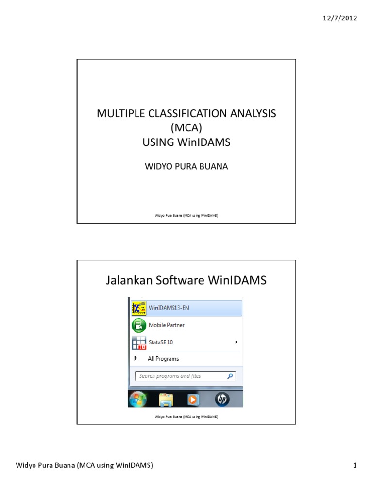 Multiple Classification Analysis (MCA) Using WinIDAMS (Widyo Pura Buana) | PDF