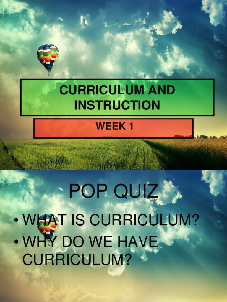 Week 1 - Introduction To Curriculum and Instruction | PDF | Curriculum ...