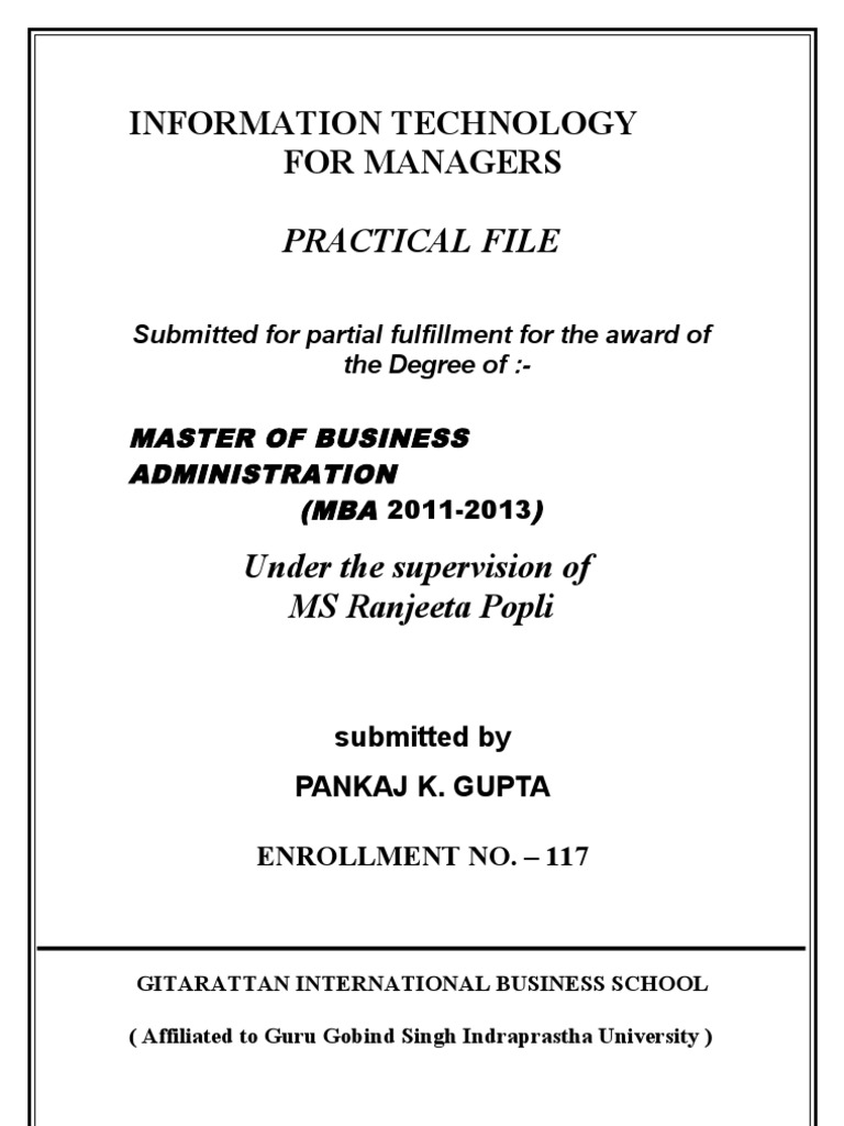 Information Technology Management Practical Files | PDF