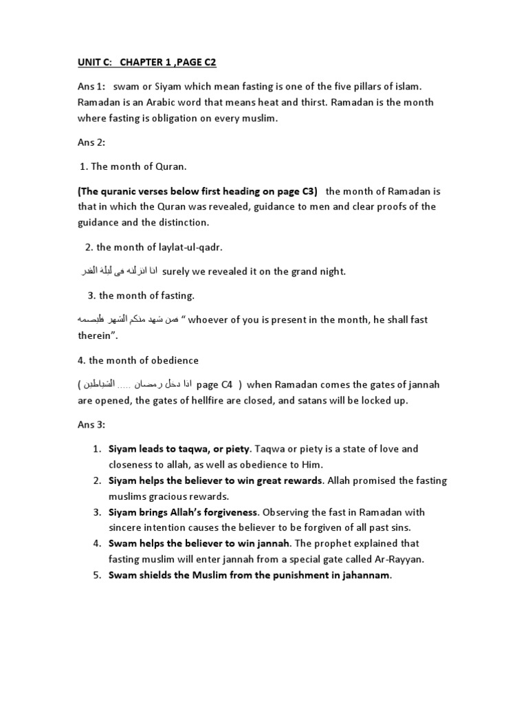 Islamic Notes | PDF | Ramadan | Abrahamic Religions