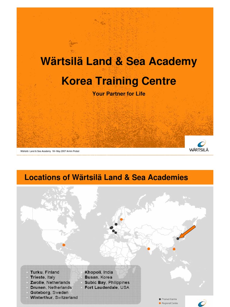 Wartsila Land & SEa Academy Korea Training Centre | PDF | Diesel Engine ...