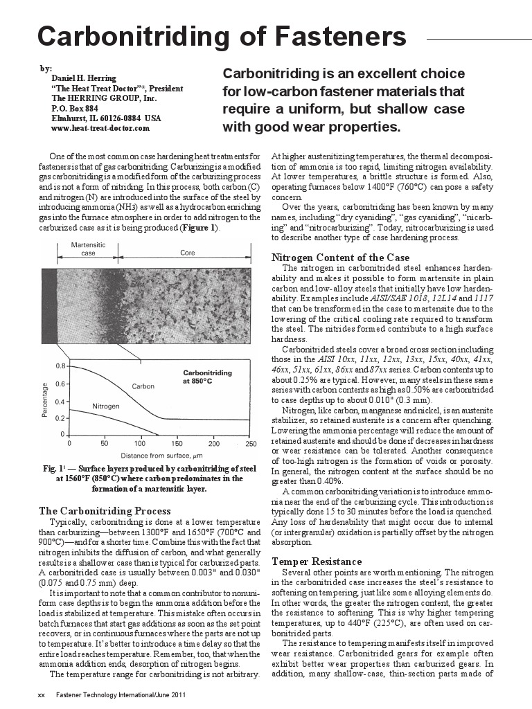 Carbonitriding of Fasteners | PDF